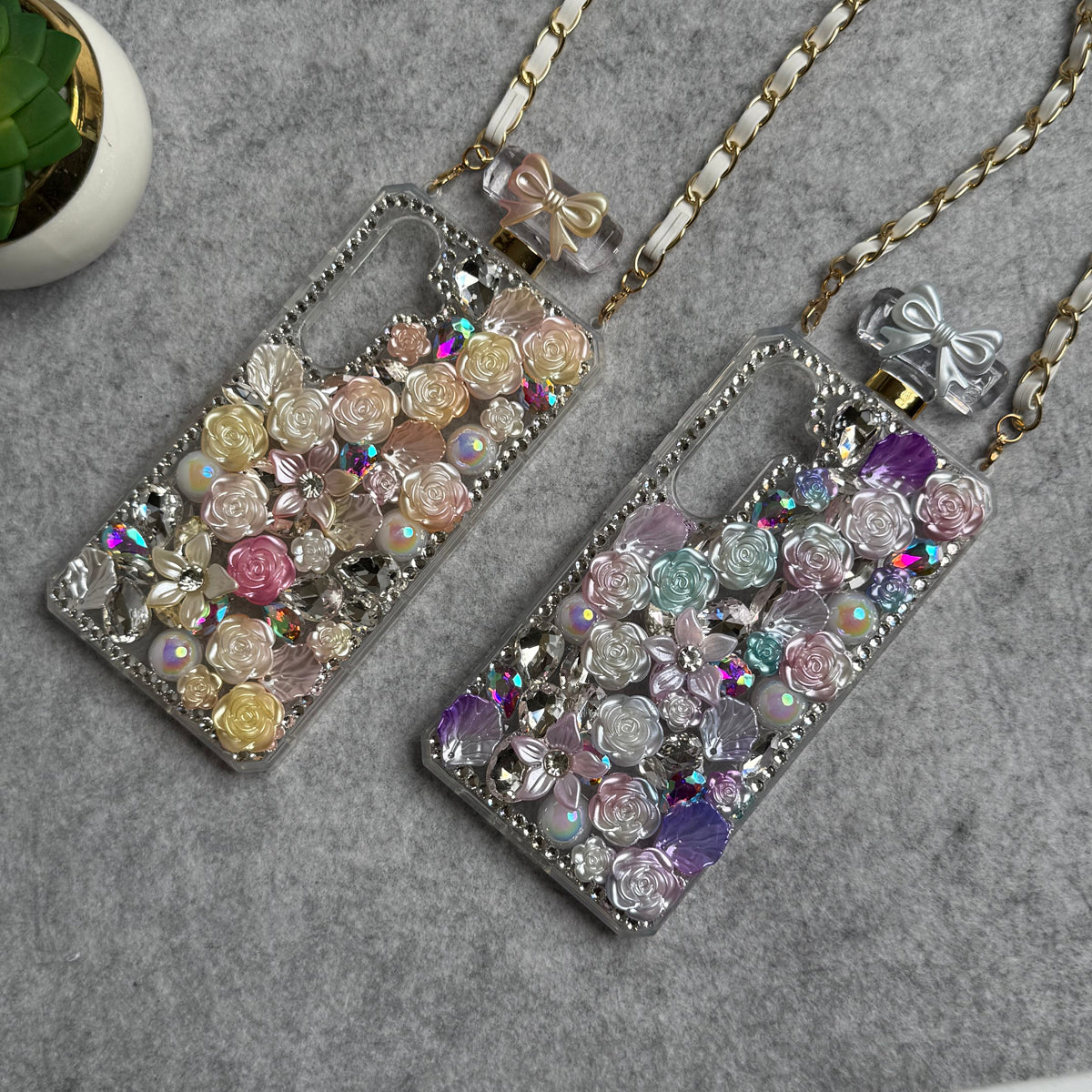 Samsung Galaxy S25 Perfume Rhinestone Diamond Design Sling Girly Cover – FRATO